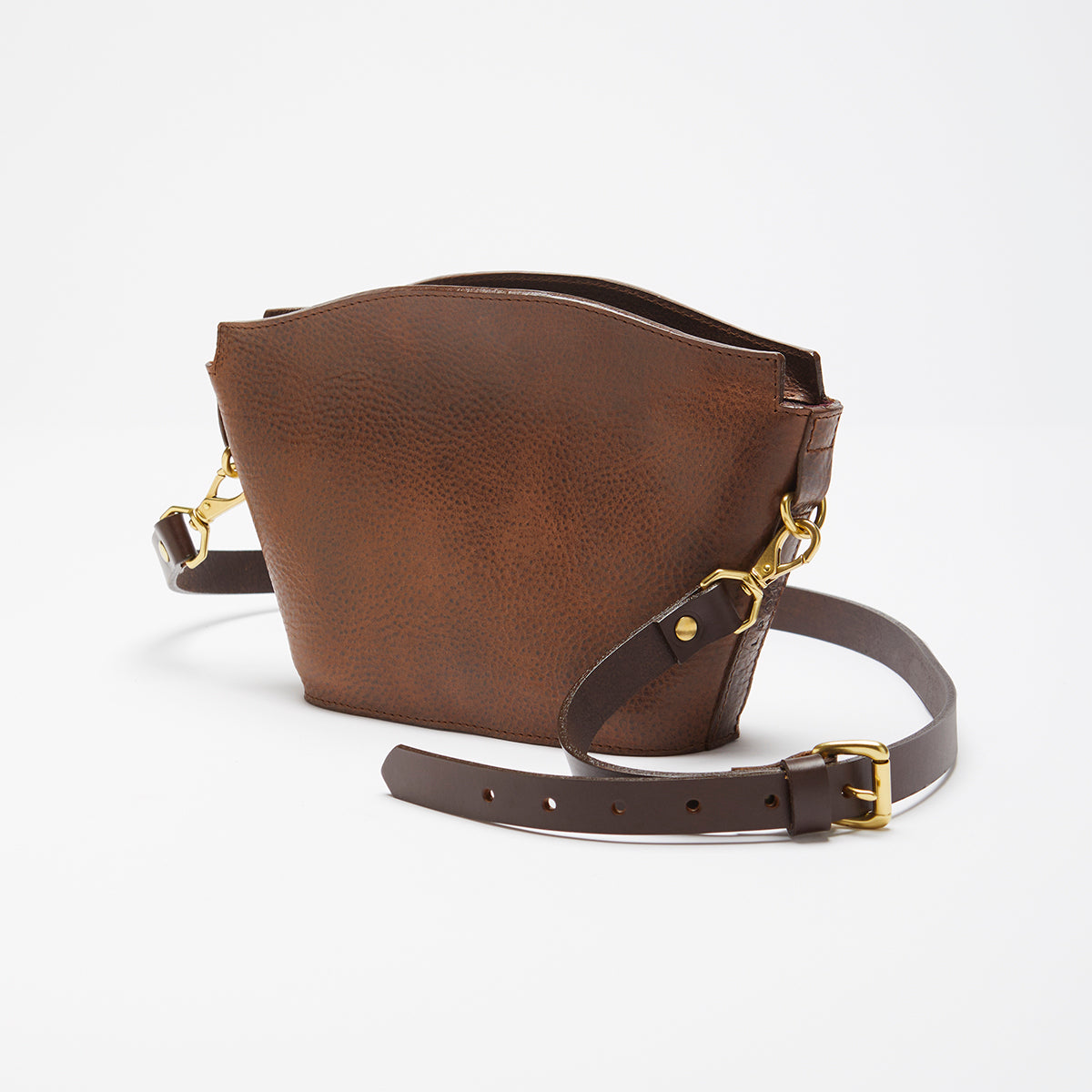 Women's Mini Elwin Vintage Brown Leather Handbag | LPOL